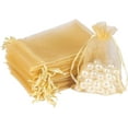 "HRX Package Small Bulk 100pcs Gold Organza Drawstring Gift Bags, 4"" x ...