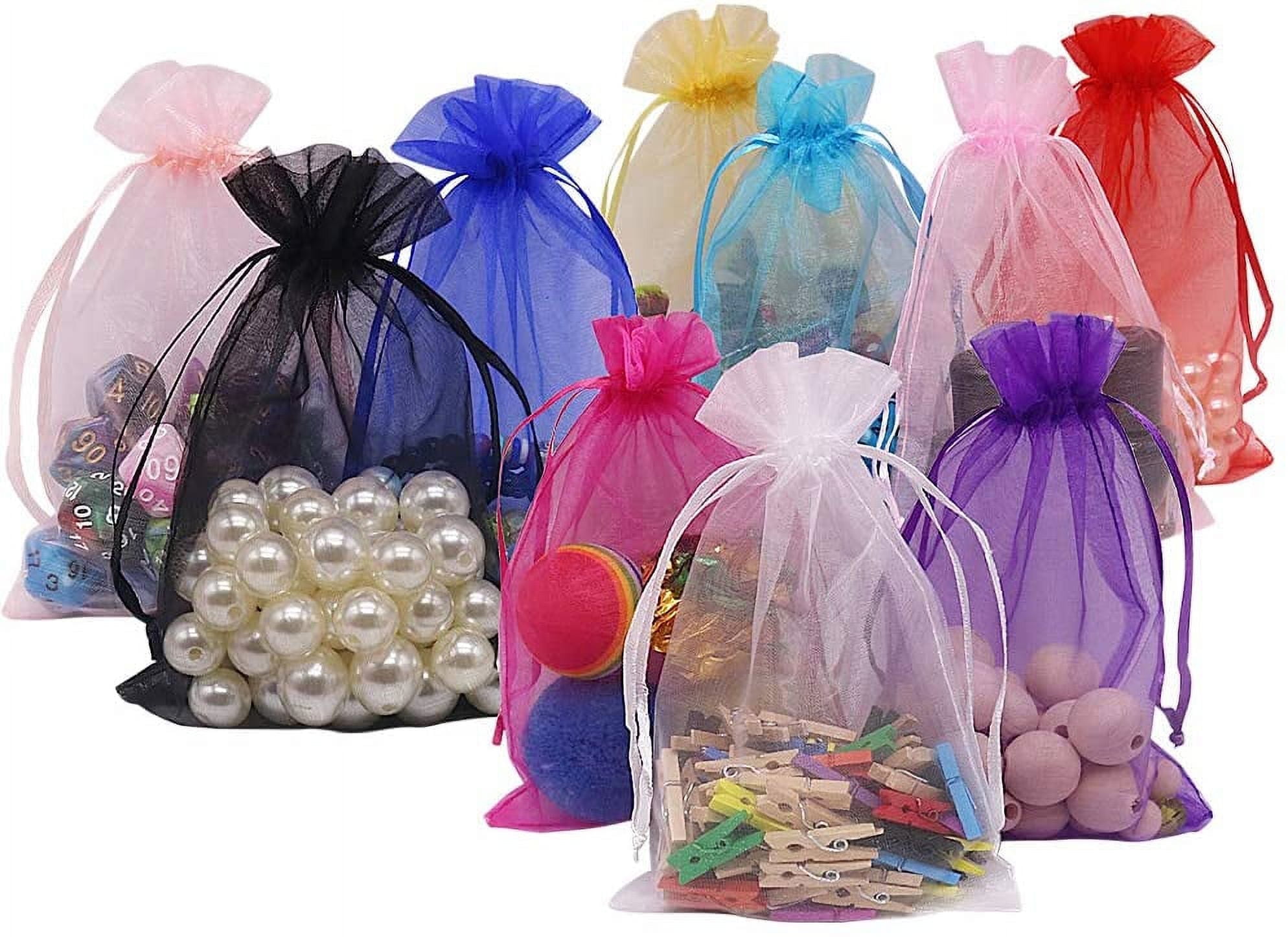 "HRX Package 100pcs 4""x 6"" Organza Drawstring Bags, Jewelry and Candy ...