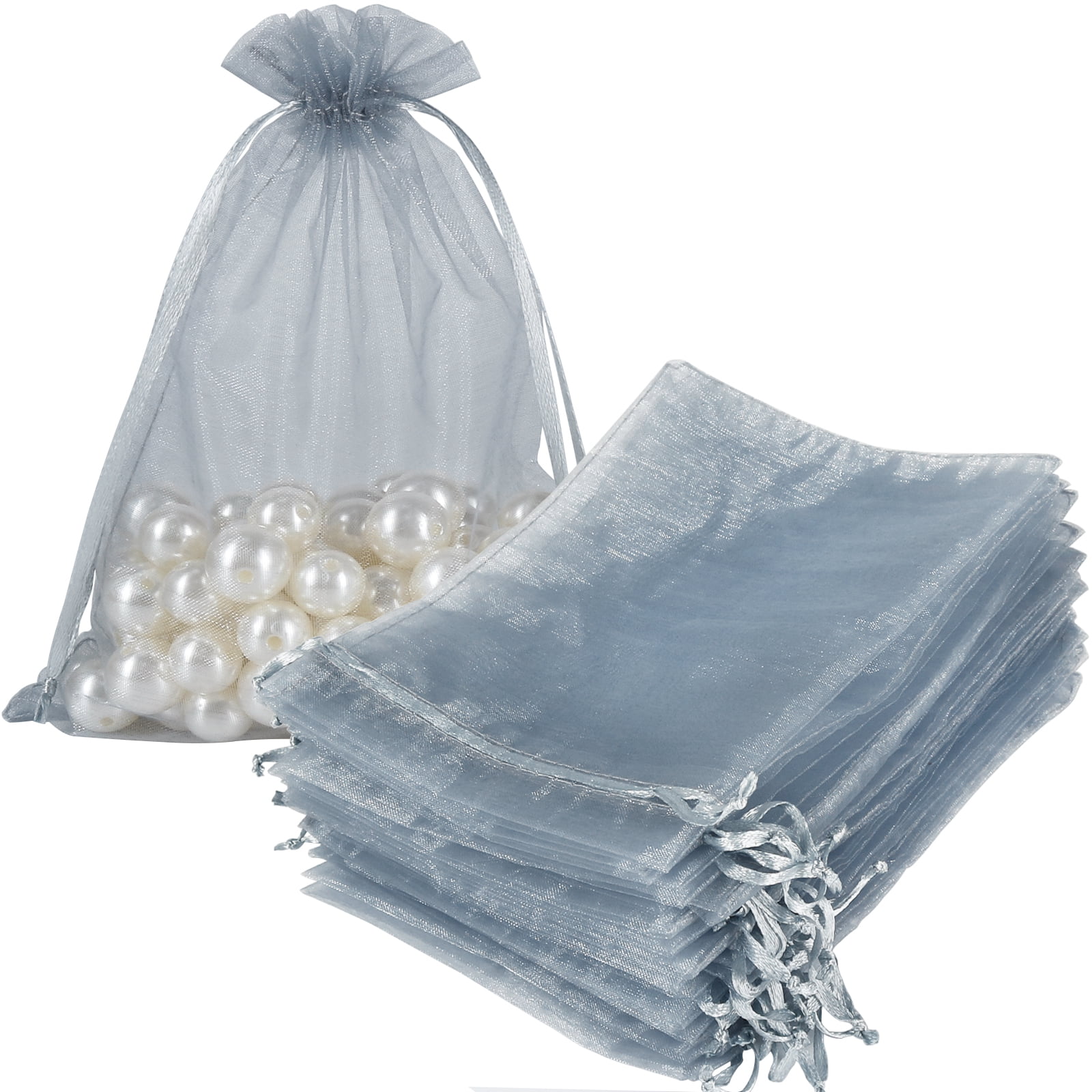 HRX Package 100pcs Organza Bags with Drawstring 5x7 inch Mesh ...