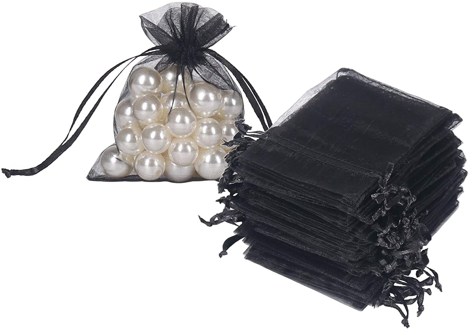 HRX Package Black Organza Bags 3x4 inch 100pcs, Mesh Candy Bags Jewelry ...