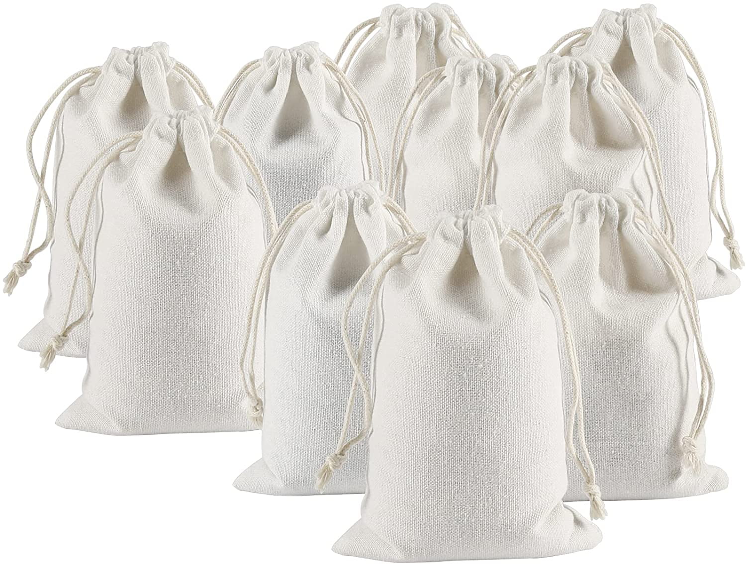 HRX 20pcs Small Cotton Muslin Bags, Drawstring Jewelry Bags for DIY ...
