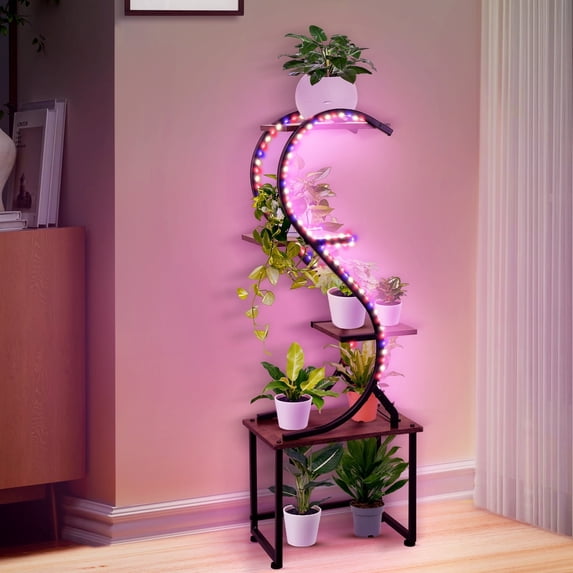 Plant Stand Indoor with Grow Lights - No Visible Cords, 43" Tall Plant ...