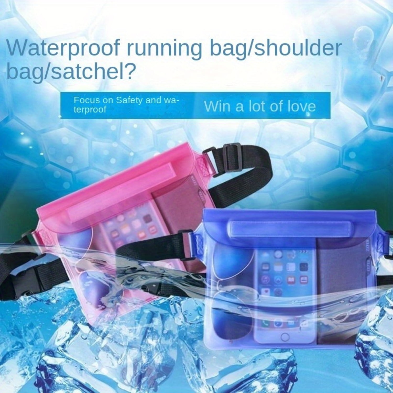 HS 2-Pack Durable Pvc Waterproof Phone Pouch - Adjustable Triple-Seal ...