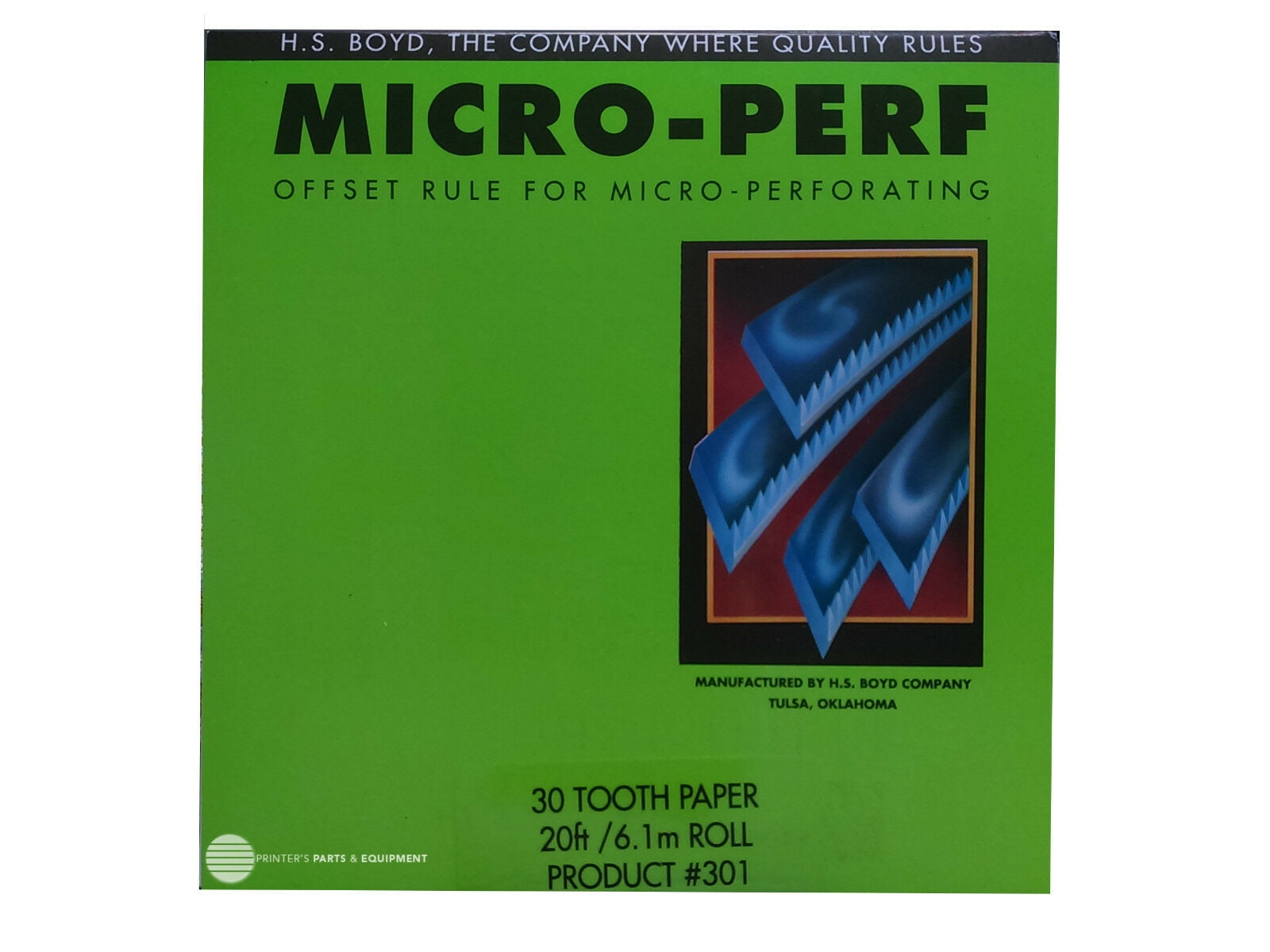 HS BOYD Micro-Perf 30 Tooth Paper #301 20ft/3.1m Bindery Supplies Micro ...
