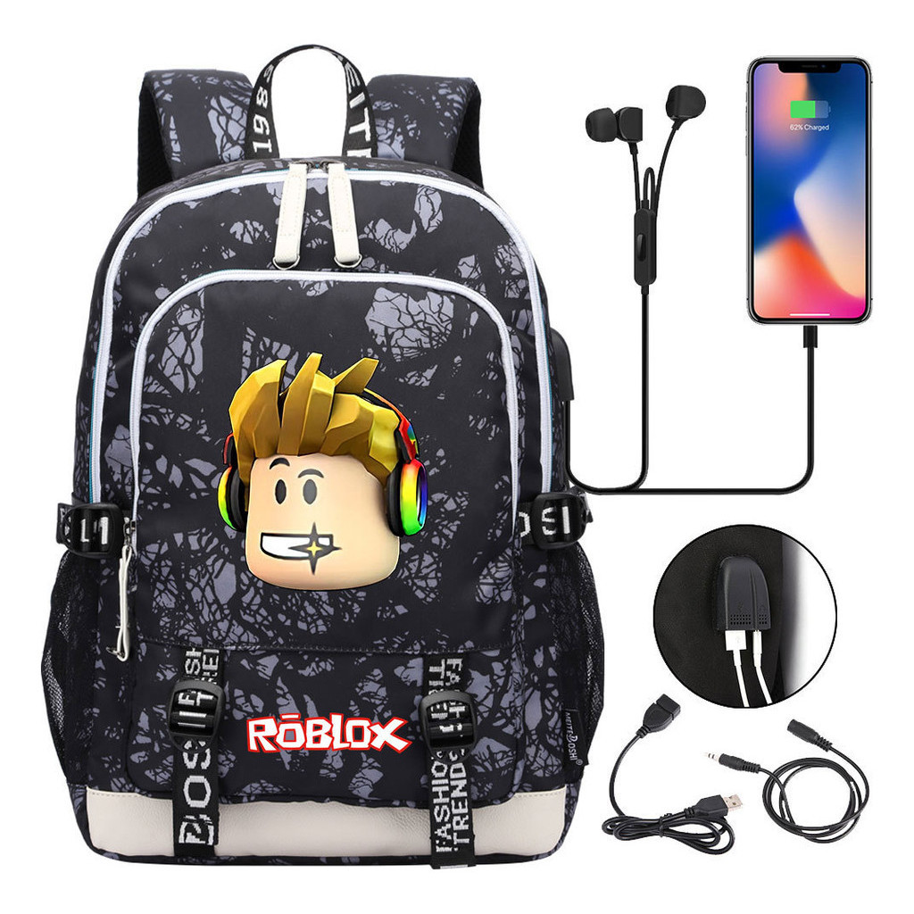 HS-Game Roblox Printed Student Backpack Usb Casual Backpack Boys And ...
