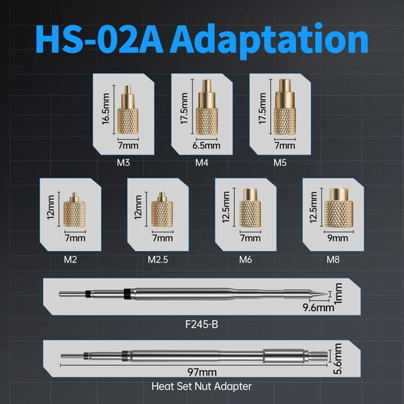 HS02 100W Heat Set Insert Tool & Corded Soldering Iron Kit for 3D ...