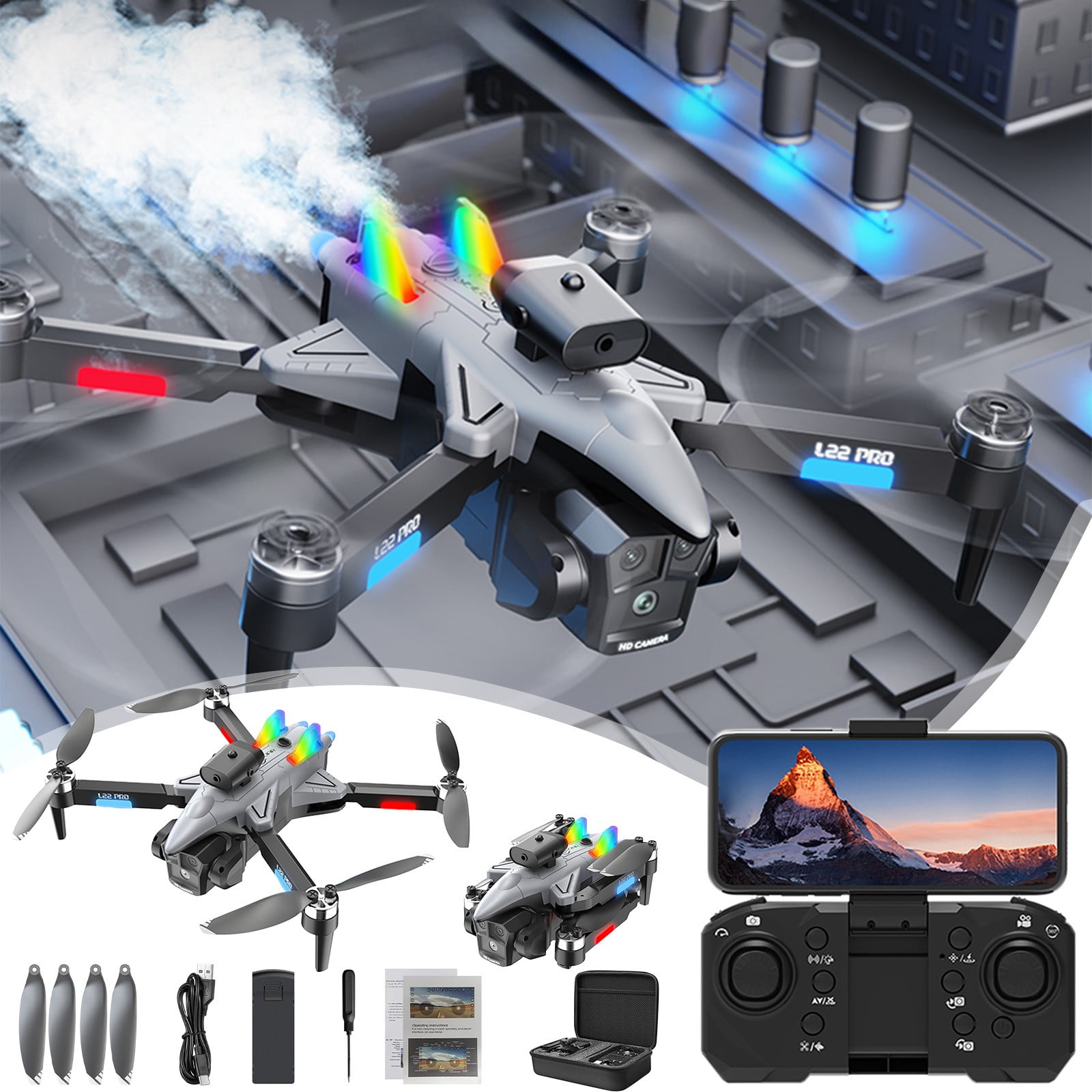 HS710 Drones with Camera for Adults 4K Fmlxio FPV Drone With Spray ...