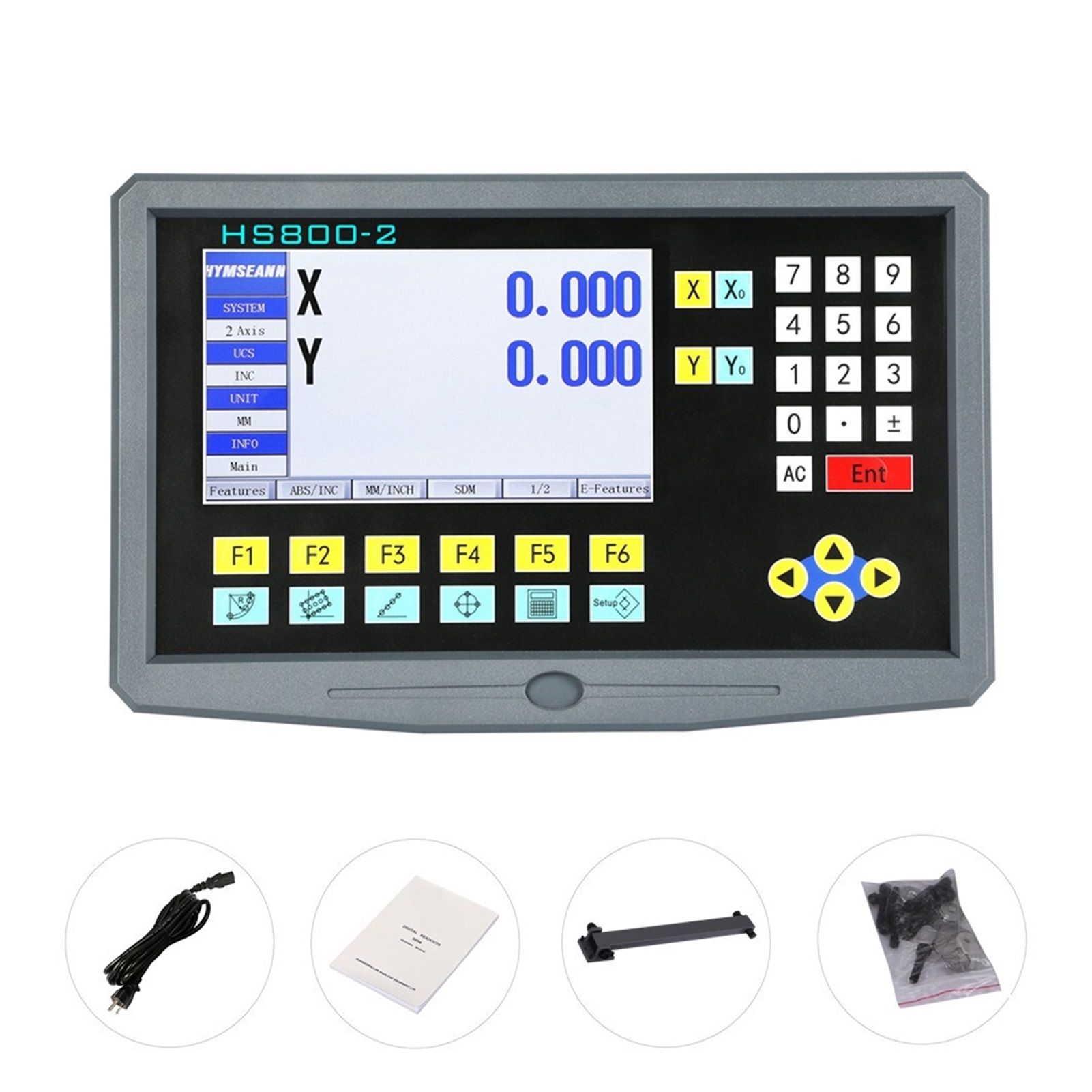 HS800-2 Multilingual 2 Axis Lathe Milling LCD Digital Readout TTL ...