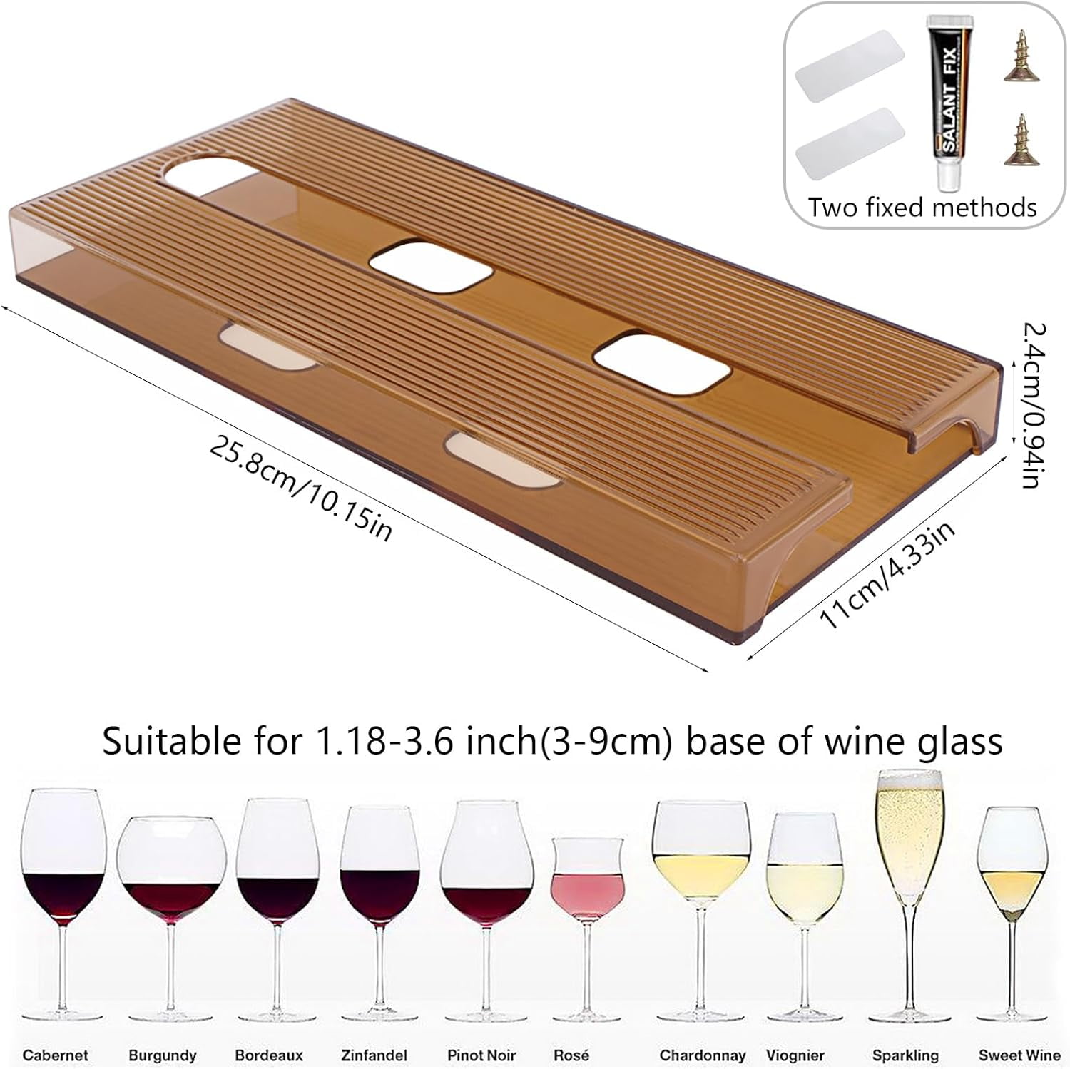 HSAPOW-2 Pcs Wine Glass Holder,Stemware Rack Punch-free Hanging Under ...