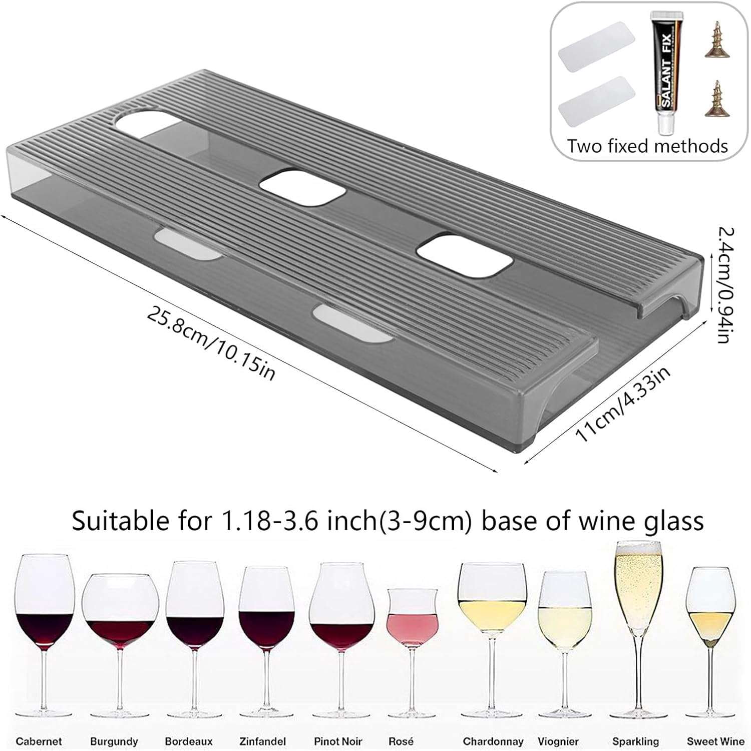 HSAPOW-2 Pcs Wine Glass Holder,Stemware Rack Punch-free Hanging Under ...