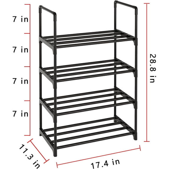 HSAPOW-Metal Stackable Small Shoe Rack Organizer, Narrow Shoe Racks for ...