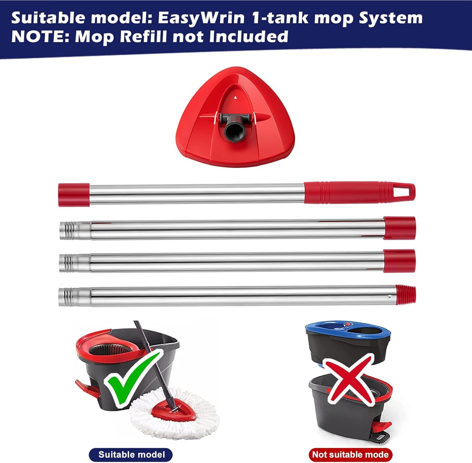 HSAPOW-Mop Handle Compatible with O-Cedar EasyWring Spin System, Spin ...