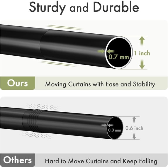 HSAPOW-Spring Tension Shower Curtain Rod, 31-75 Inches Heavy Duty ...