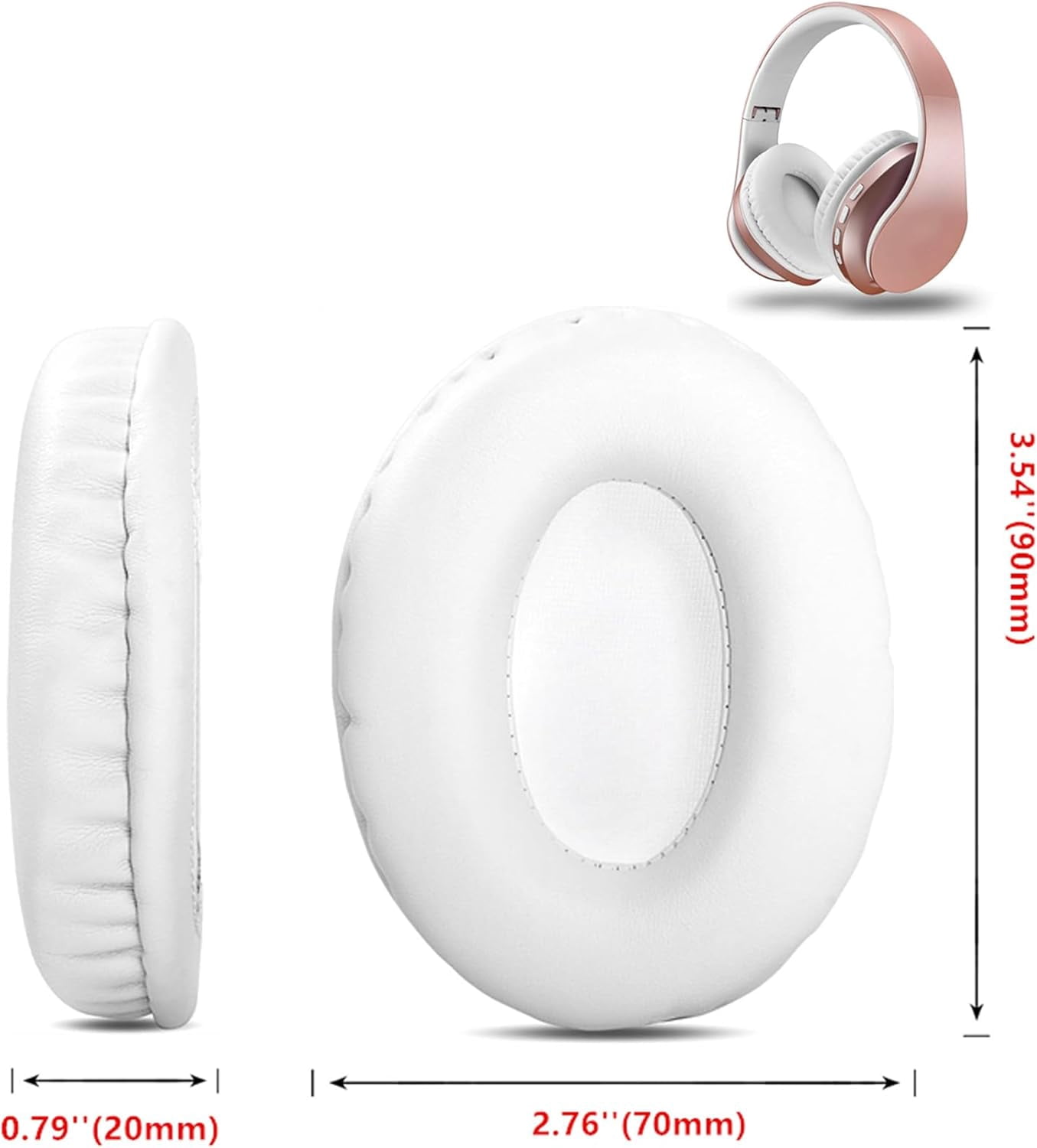HSAPOW-White Ear Pads Ear Cushion Earpads Covers Replacement Compatible ...