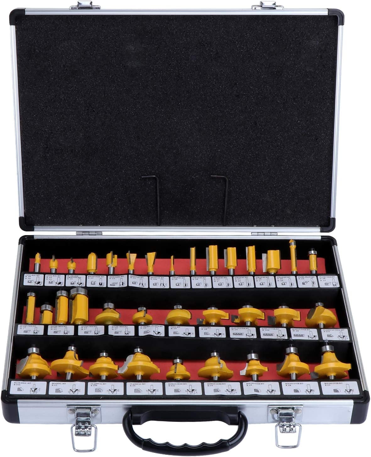 HSEAMALL 35PCS Router Bits Set, 1/4 inch Shank, Tungsten Carbide Tipped ...