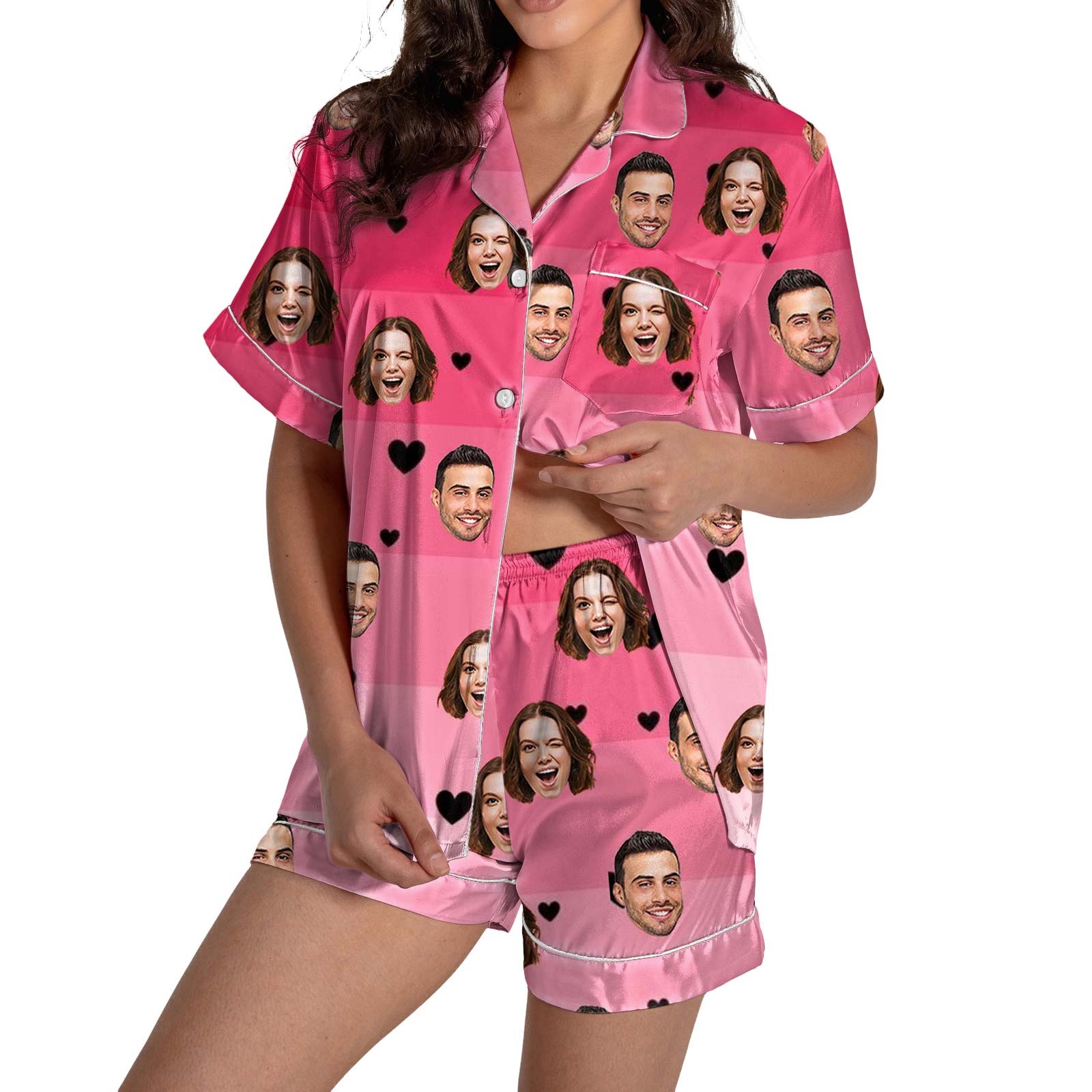 HSHMT 2025 Plus Size Short Sleeve Sleepwear 2 Piece Custom Pajamas With ...
