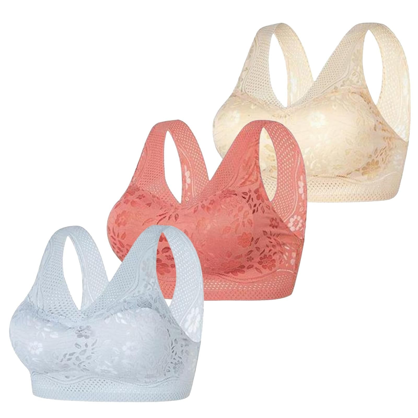 HSHMT Womens Bras Pack Of 3 Women's Bra Without Underwire Comfort ...