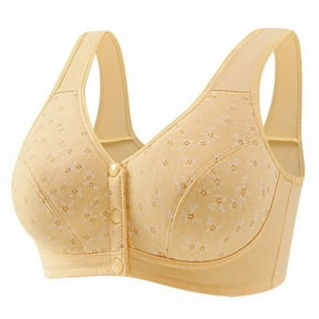 Ellymuse Daisy Bras for Older Women Front Closure Wireless Push Up ...