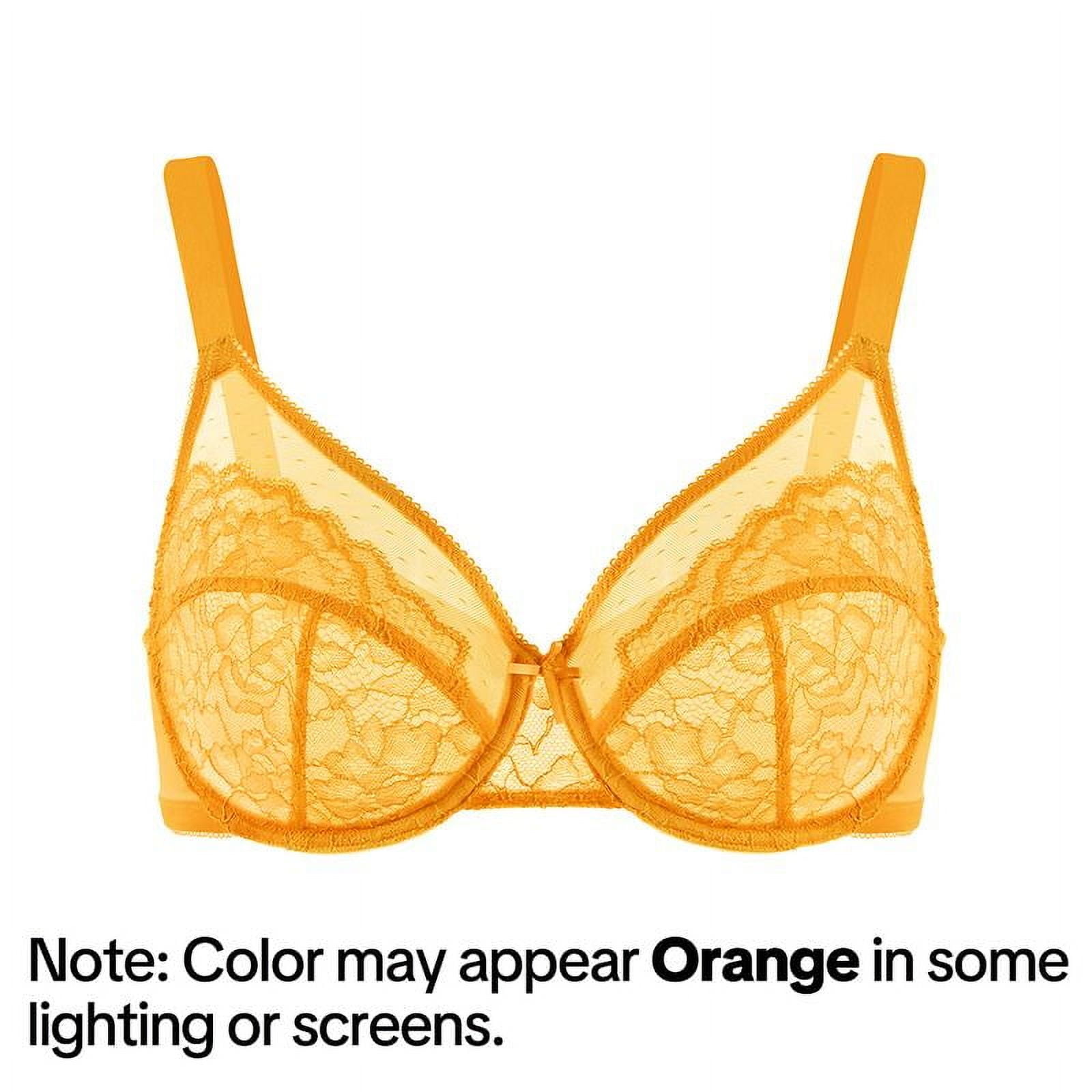 HSIA Enchante Floral Lace Unlined Breathable Mesh Comfort Non-padded ...