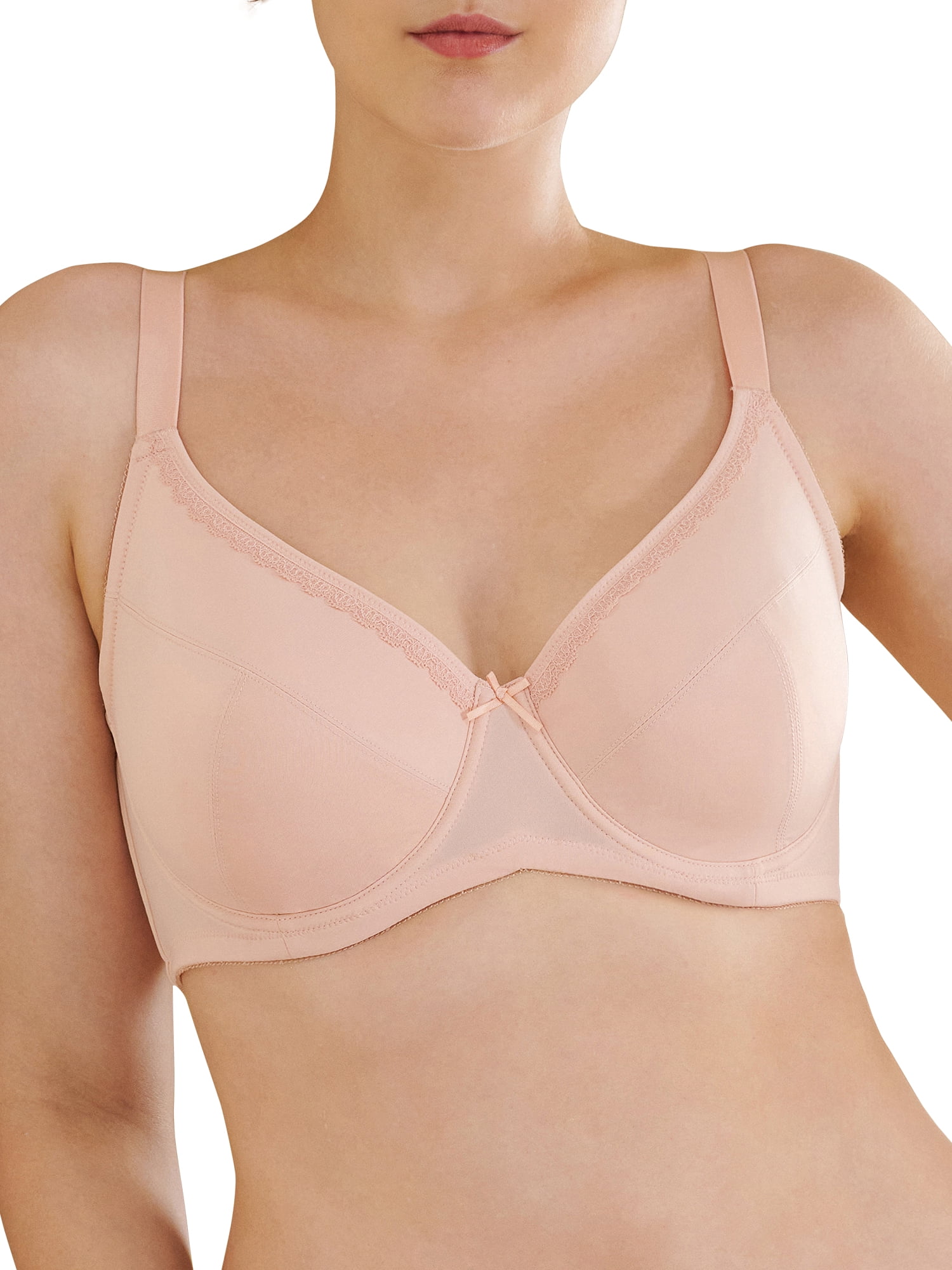 HSIA Full Coverage Bra for Women Plus Size Bra with Underwire Lightly Lined Smoothing Bra Pink ...