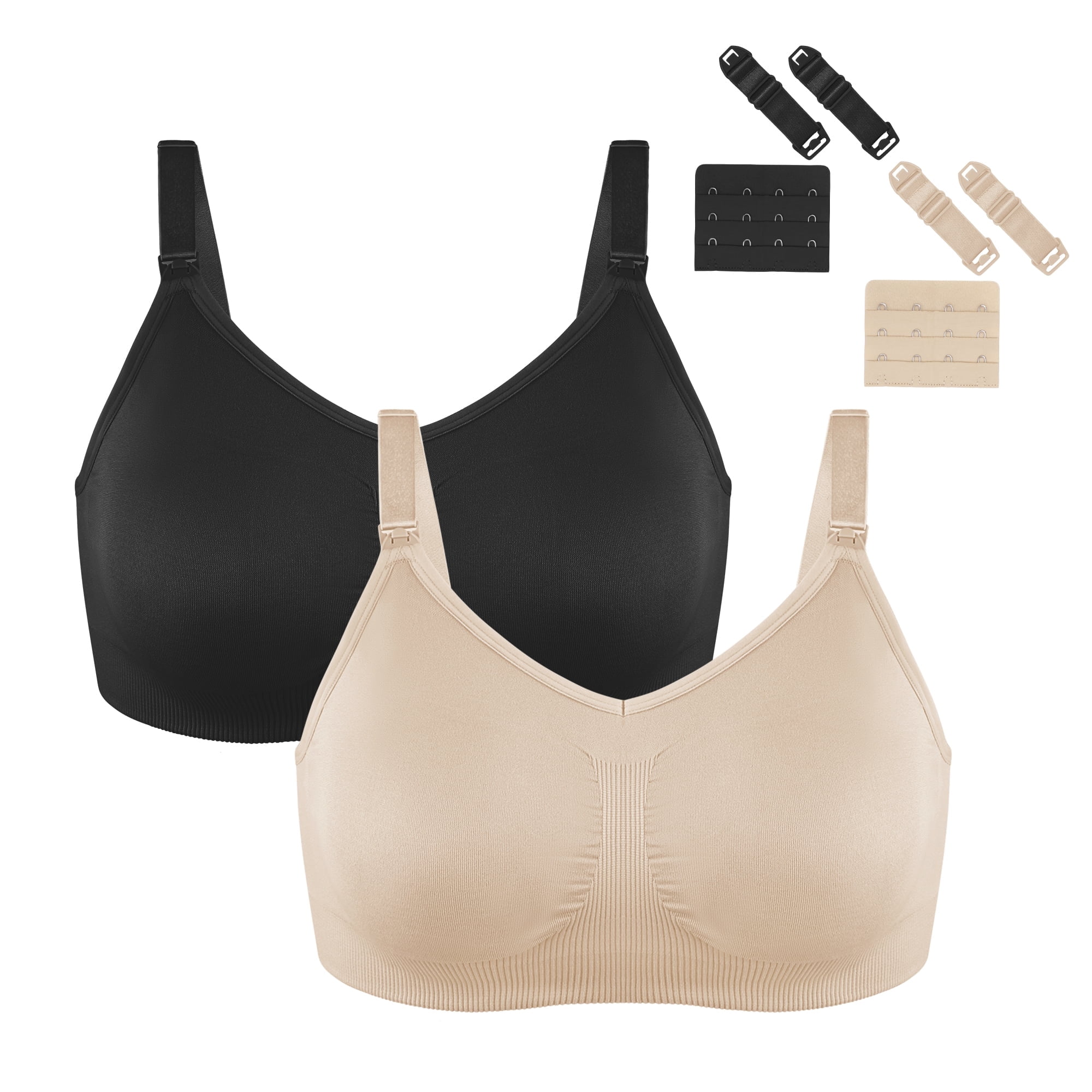 HSIA 2 Pack Nursings Bra for Lightly Padded Breastfeeding Bra with ...