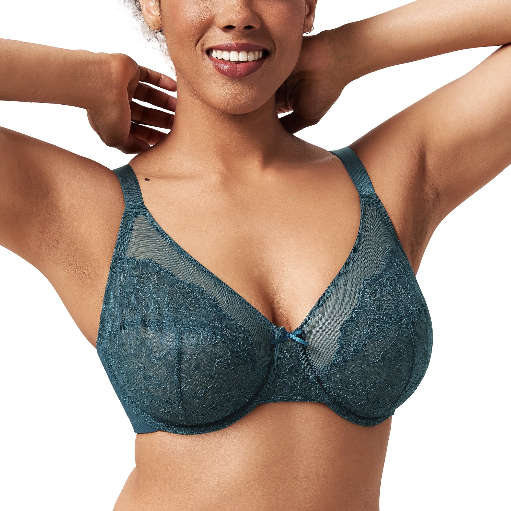 HSIA Women's Full Coverage Back Fat Underwire Unlined Bras,Balsam Blue,42G - Walmart.com