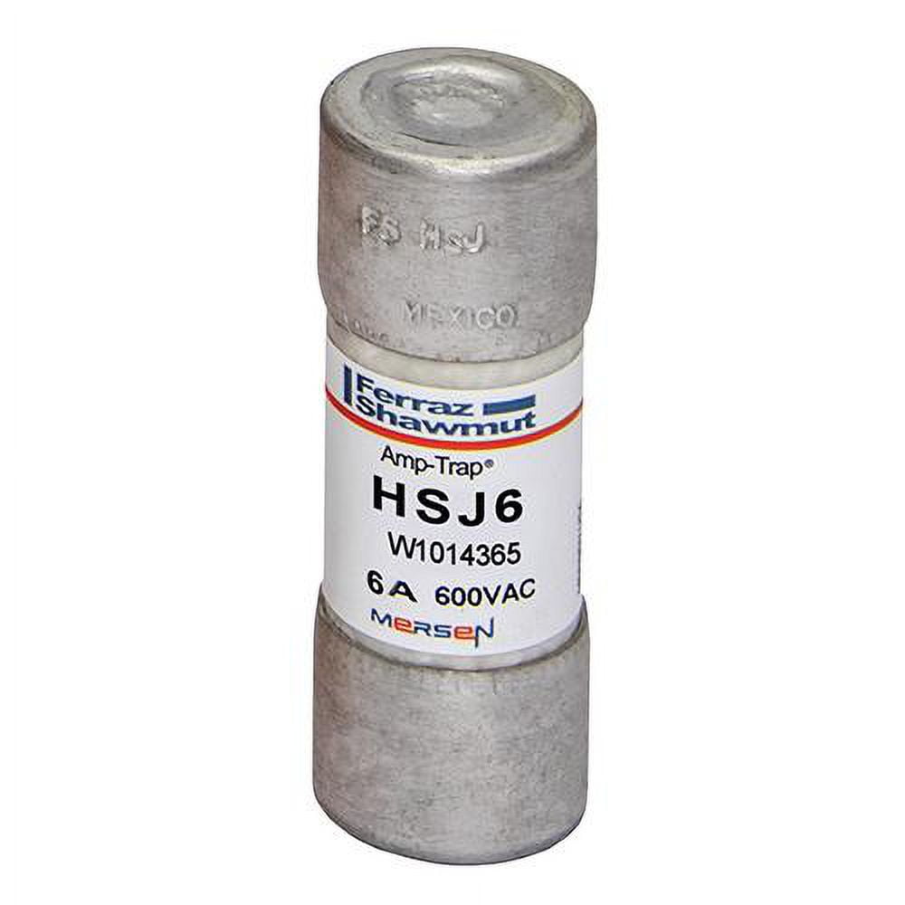 HSJ High Speed/Class J Fuse, 600VAC, 200kA AC/100kA DC, 6A, 13/16" D x ...