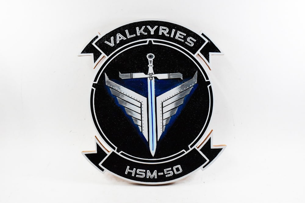HSM-50 Valkyries Plaque, Navy, 14, Mahogany - Walmart.com