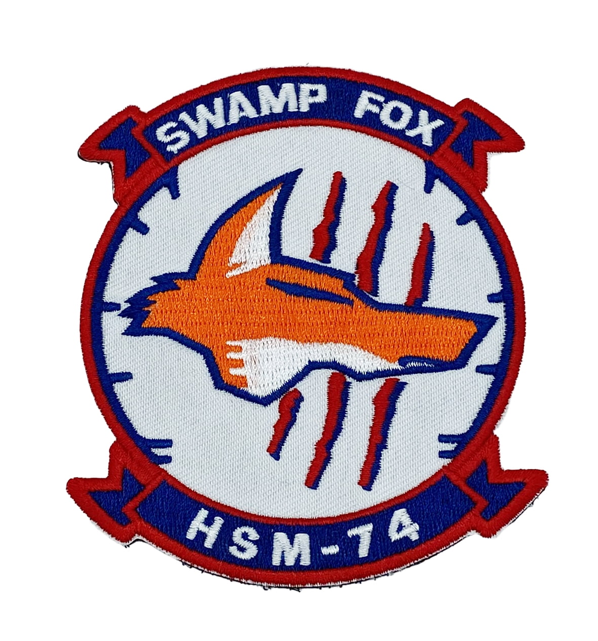 HSM-74 Swamp Fox Red/White/Blue Chest Patch – With Hook and Loop, 4 ...