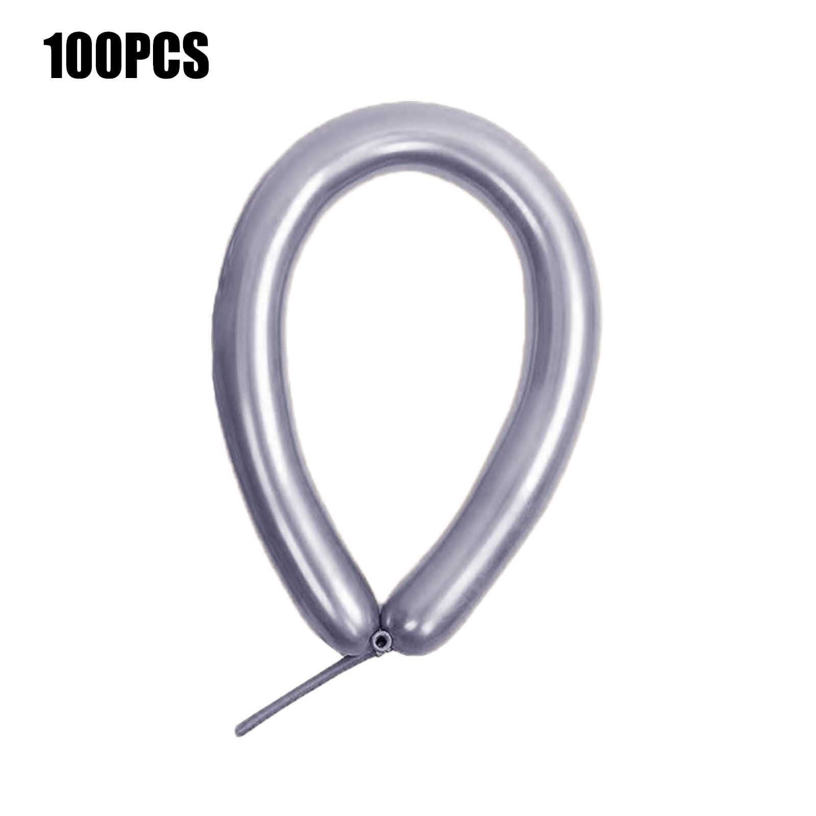HSMQHJWE 100 Pcs Metallic 260 Long Balloons Kit with Pump Shiny Latex ...