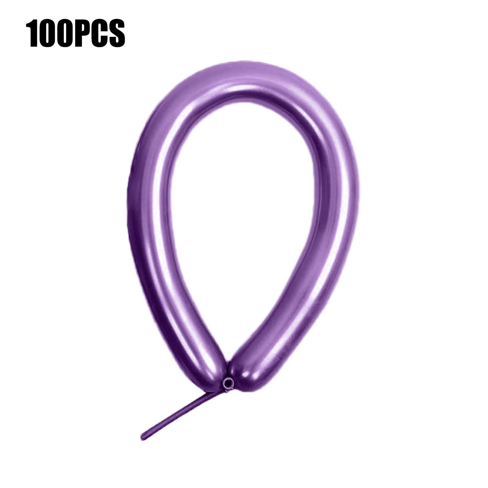 HSMQHJWE 100 Pcs Metallic 260 Long Balloons Kit with Pump Shiny Latex ...