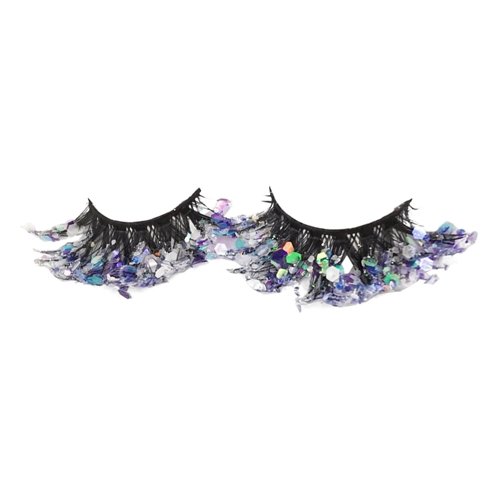 HSMQHJWE Asian Eyelashes Color Sequins Glow In The Dark False Eyelashes ...