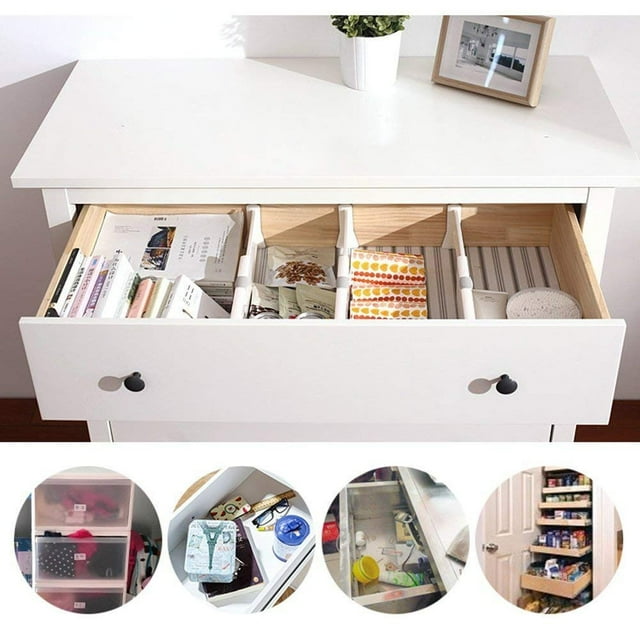 HSMQHJWE Basement Storage Bins Drawer Dividers White Spring Loaded ...