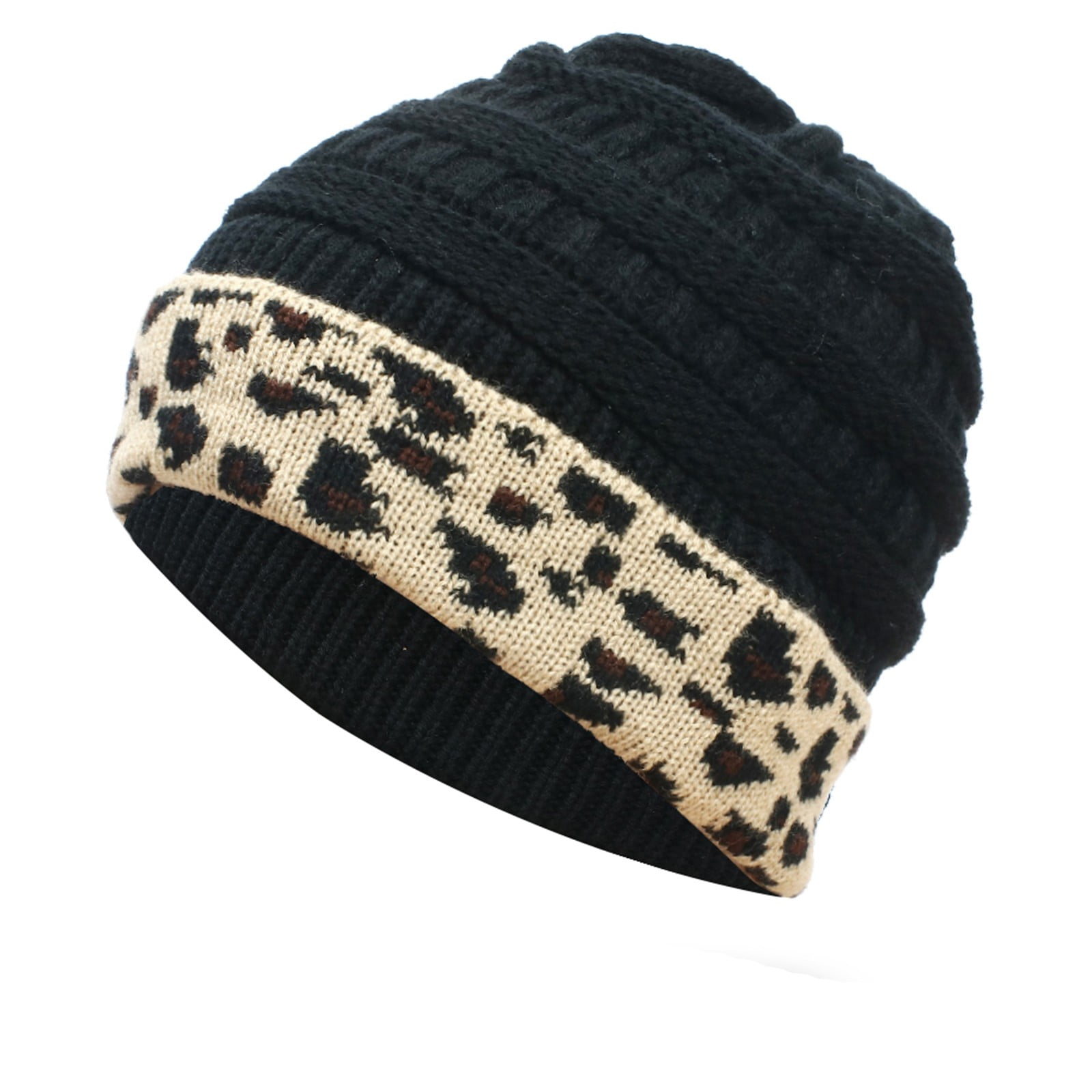 HSMQHJWE Black Hat Womenplain Hats Knit Hat Warm Baggy Ski Women Soft ...