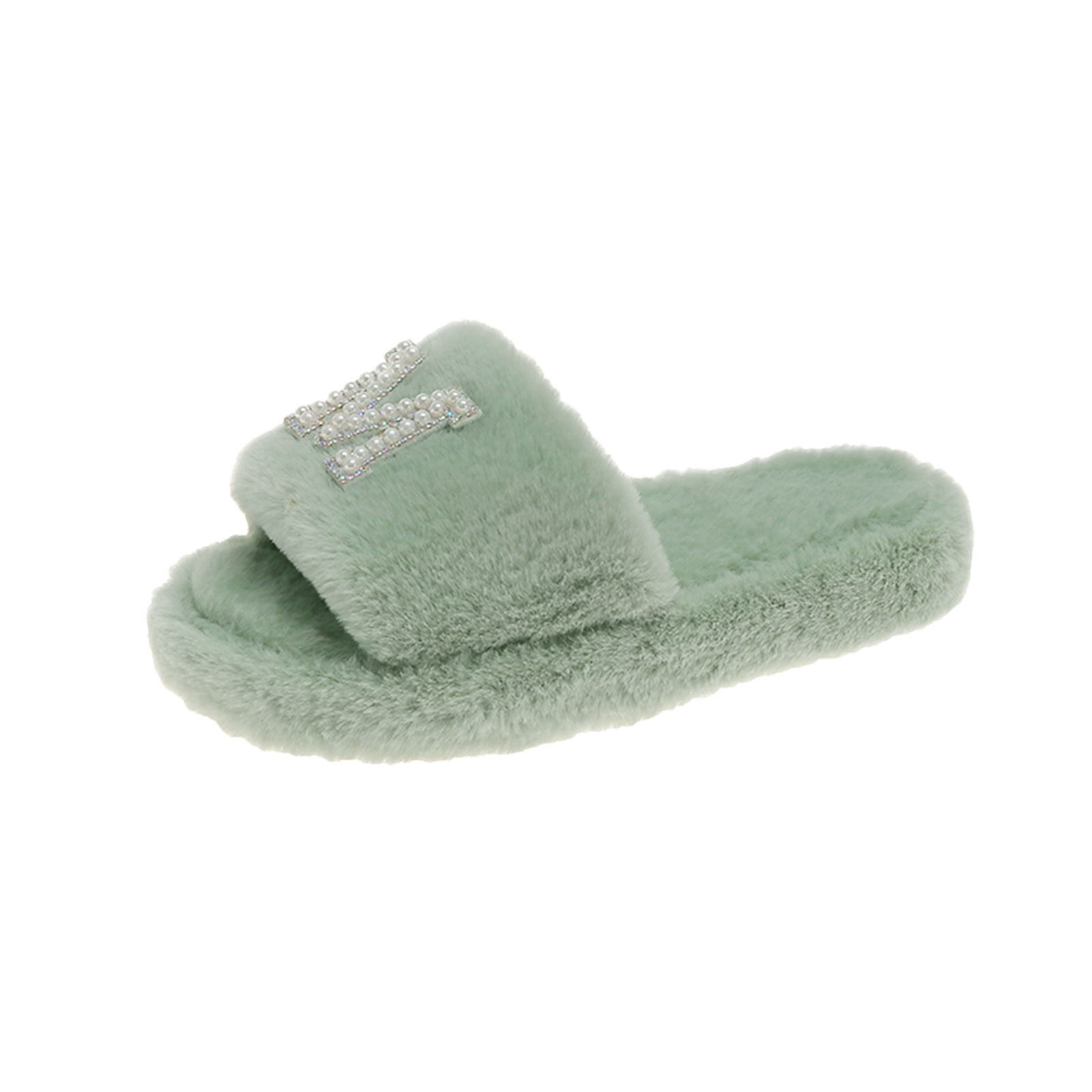 HSMQHJWE Cloth Open Toe Slippers Women's Soft Plush Lightweight House ...