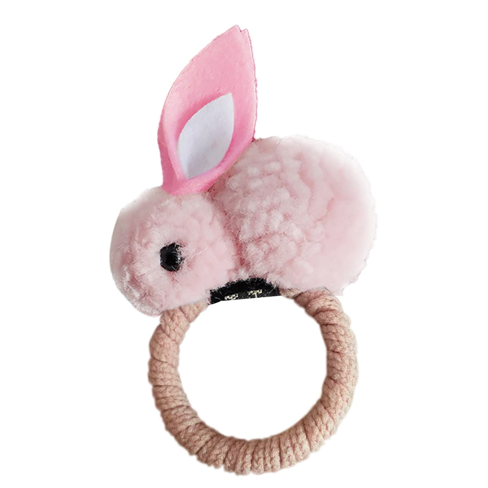 HSMQHJWE Colo Elastic Hair Ties Furry Ties For Girls Curly Clips Bunny ...