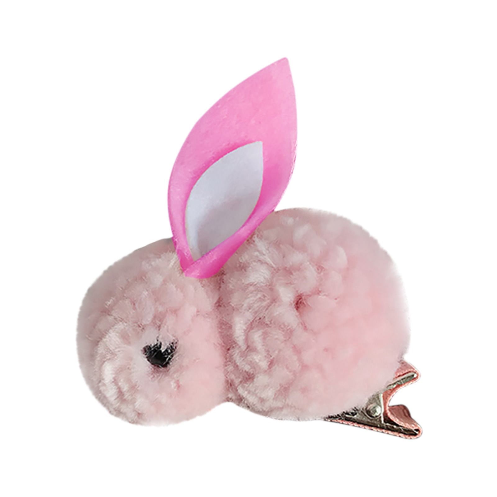 HSMQHJWE Colo Elastic Hair Ties Furry Ties For Girls Curly Clips Bunny ...