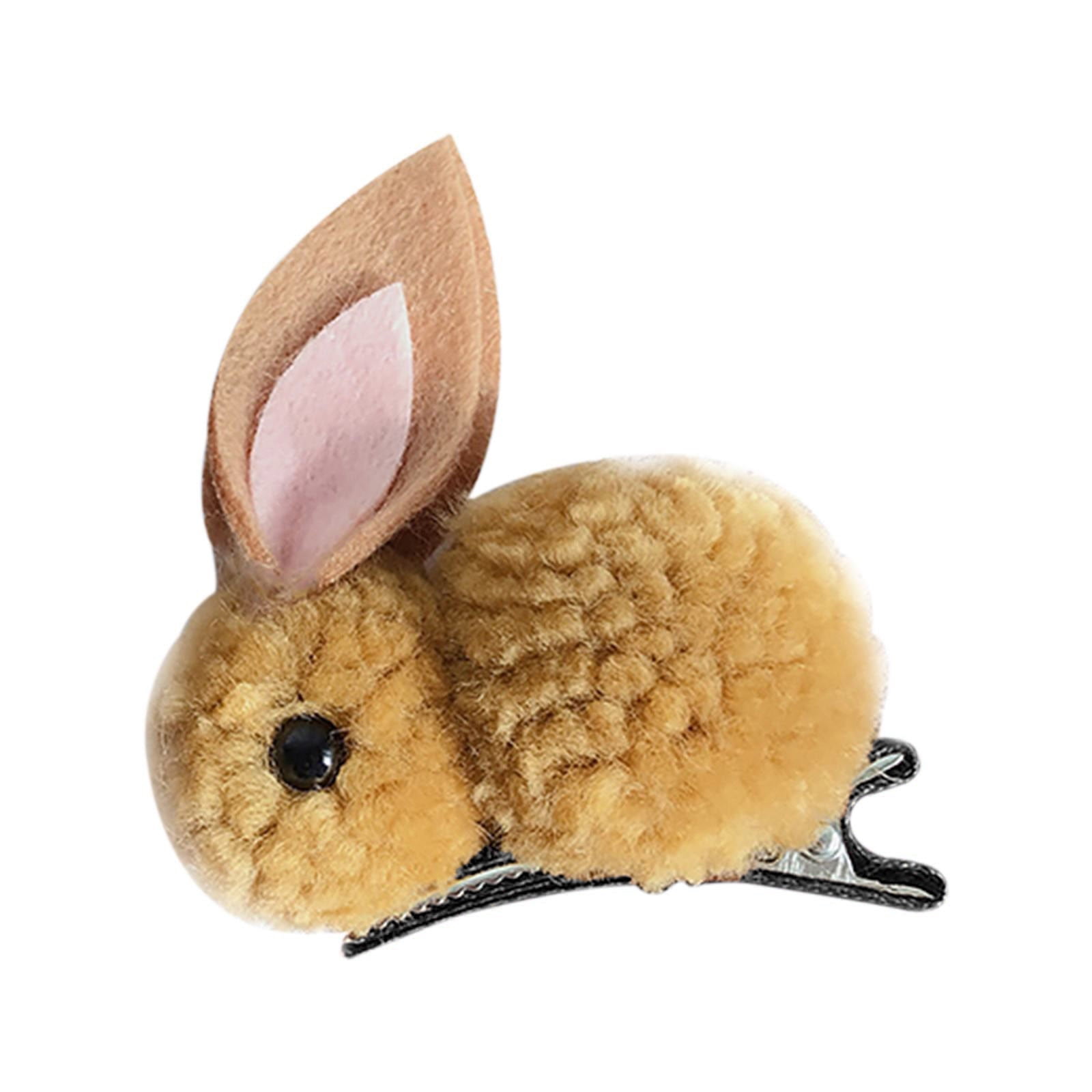 HSMQHJWE Colo Elastic Hair Ties Furry Ties For Girls Curly Clips Bunny ...