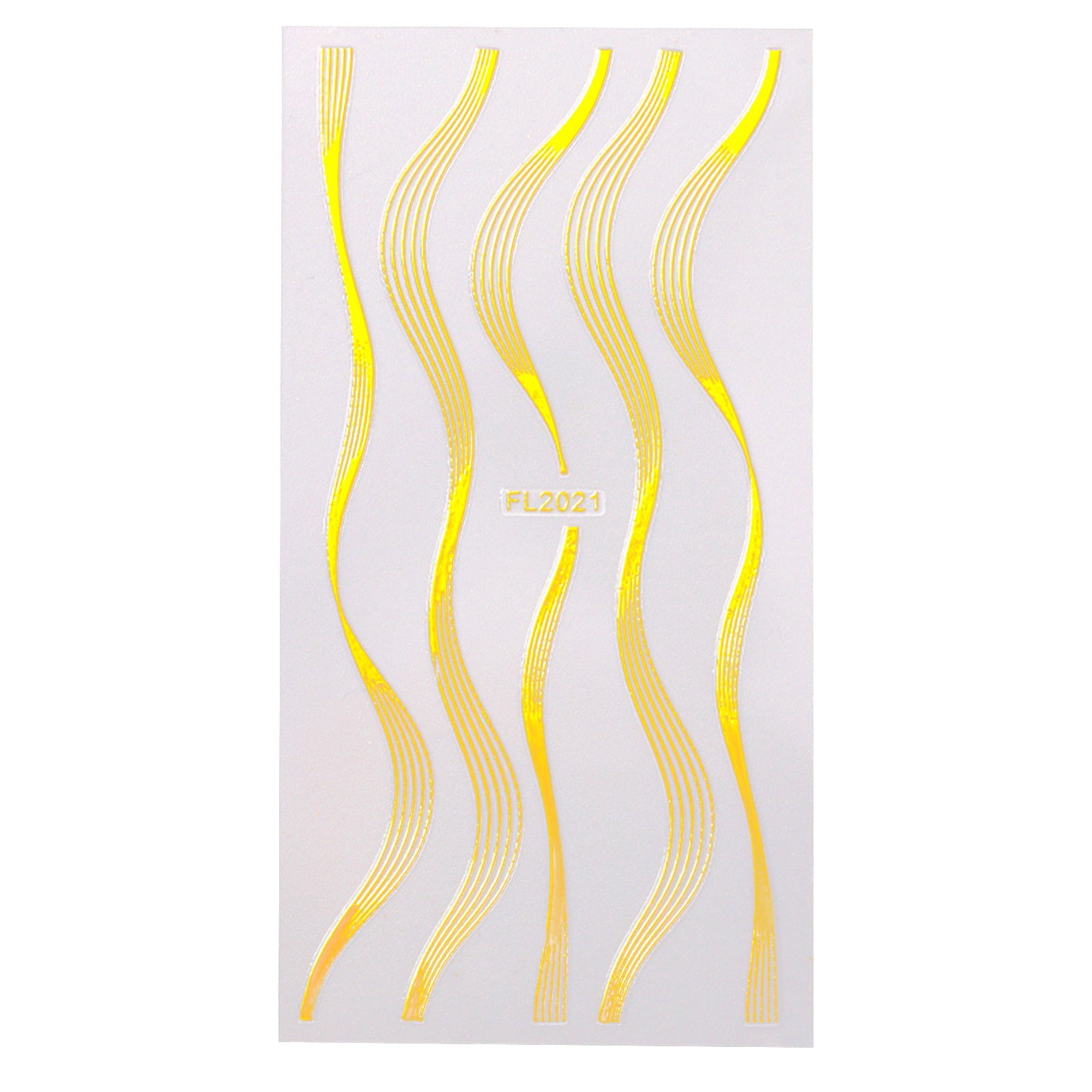 HSMQHJWE Color Street Toenails Strips Gold 3D Nail Sticker Curve Stripe ...