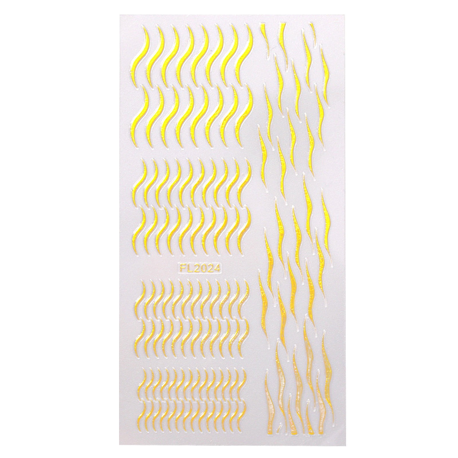 HSMQHJWE Color Street Toenails Strips Gold 3D Nail Sticker Curve Stripe ...