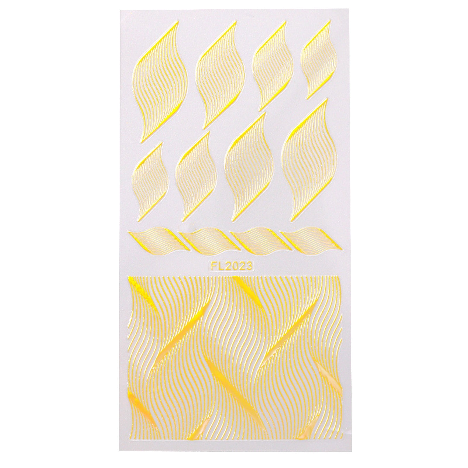 HSMQHJWE Color Street Toenails Strips Gold 3D Nail Sticker Curve Stripe ...
