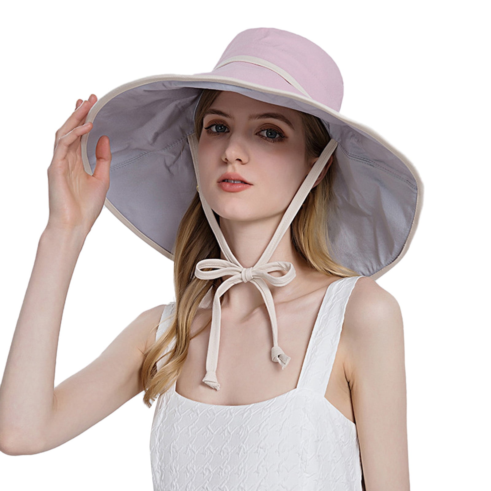 HSMQHJWE Flat Bill Hats Beach Cowboy Hats Women Outdoor Sunscreen Sun ...