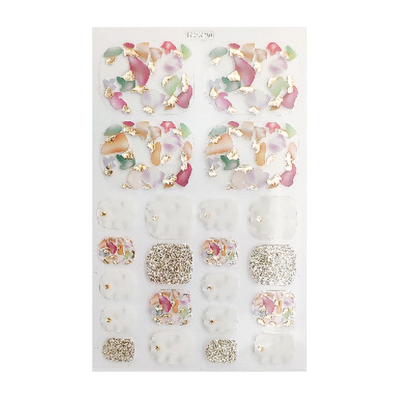 HSMQHJWE Foil Glue Gel for Nail Gradient Gold Nail Sticker Pink Fashion ...