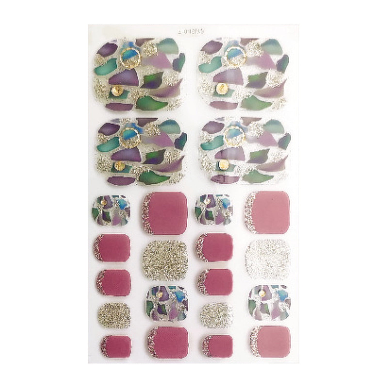 HSMQHJWE Foil Glue Gel for Nail Gradient Gold Nail Sticker Pink Fashion ...