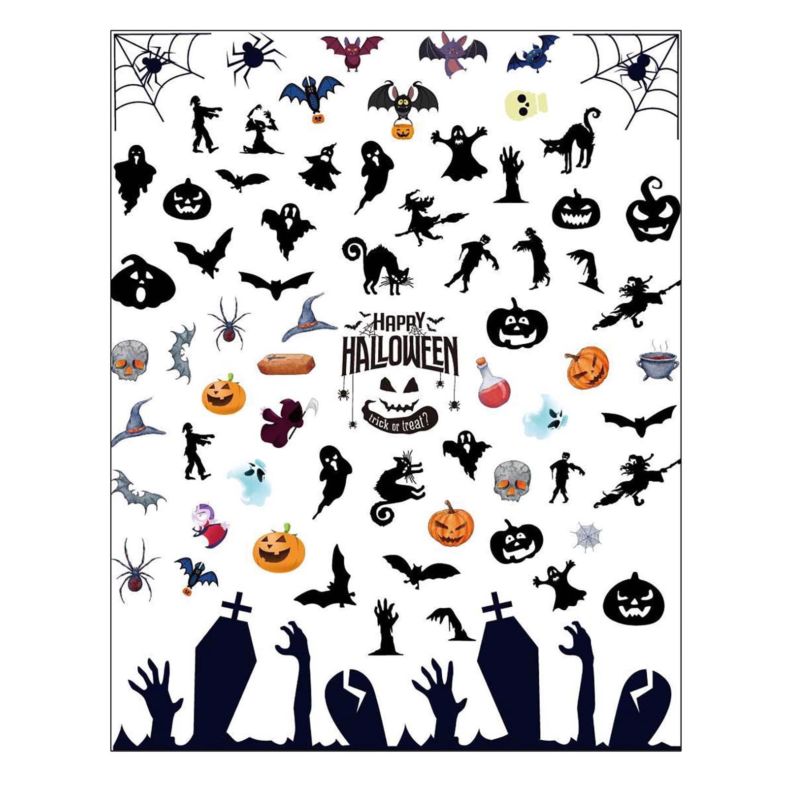 HSMQHJWE French Tip Dip Powder Tray Decal Nail Nail Bat Art Witch ...