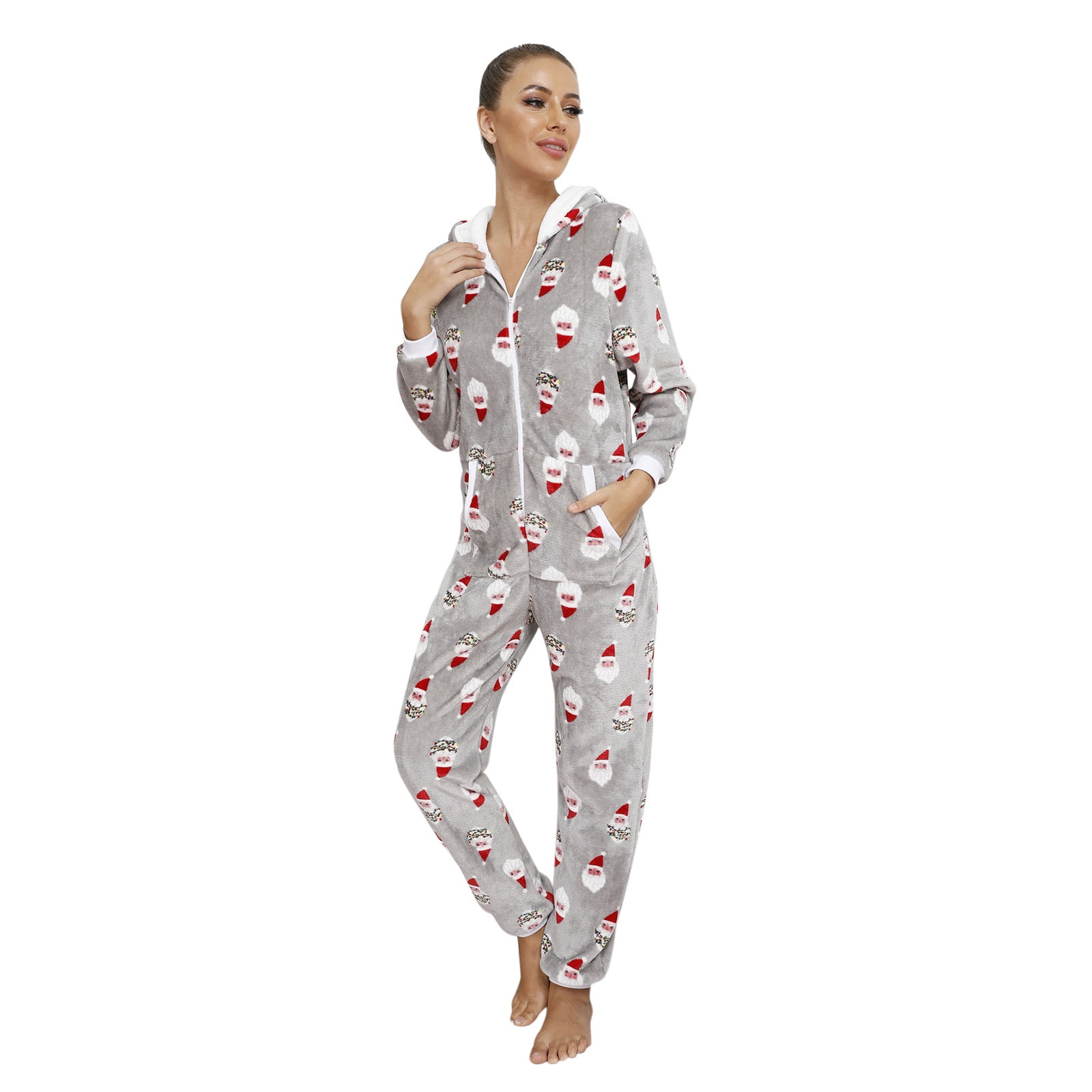 HSMQHJWE Fuzzy Pajama Pants Vs Sleep Shirt Christmas Hooded Pajamas ...