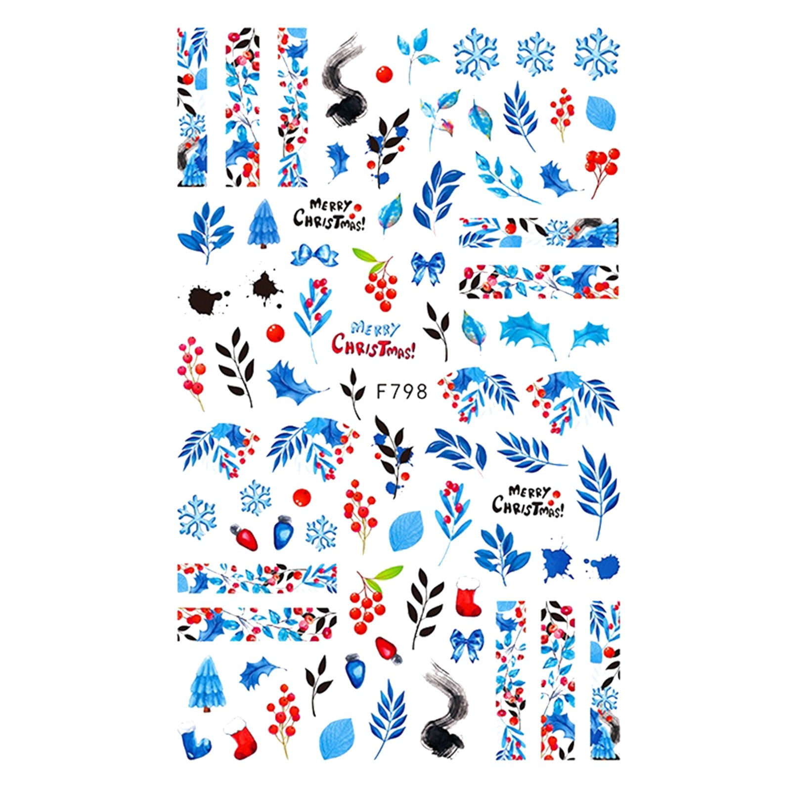 HSMQHJWE Impress Toenails 3D Winter Nail Stickers Decals Santa Snowman ...