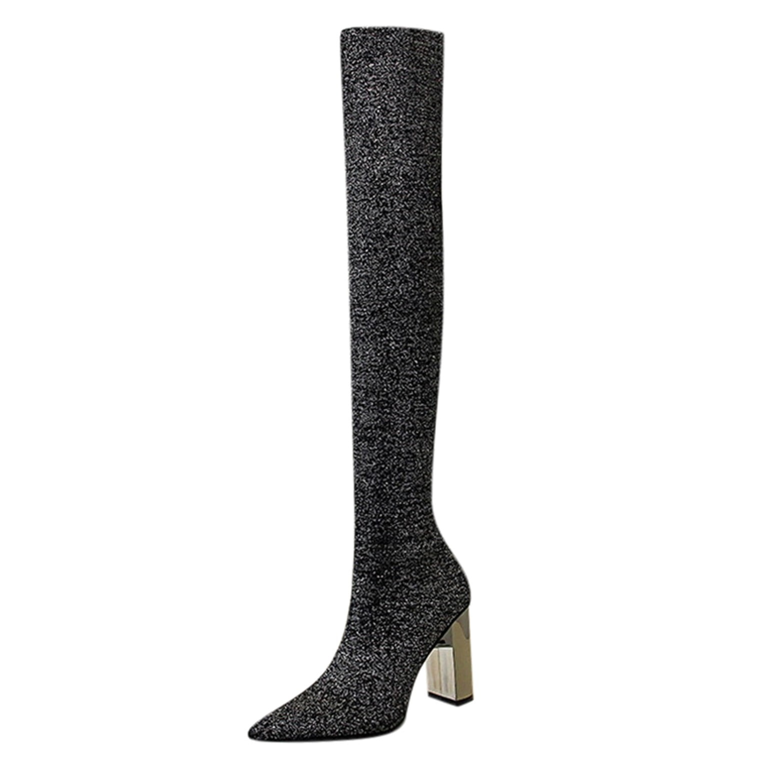 HSMQHJWE Knee High Boots Women Leather Boots Women Knee High Breathable ...