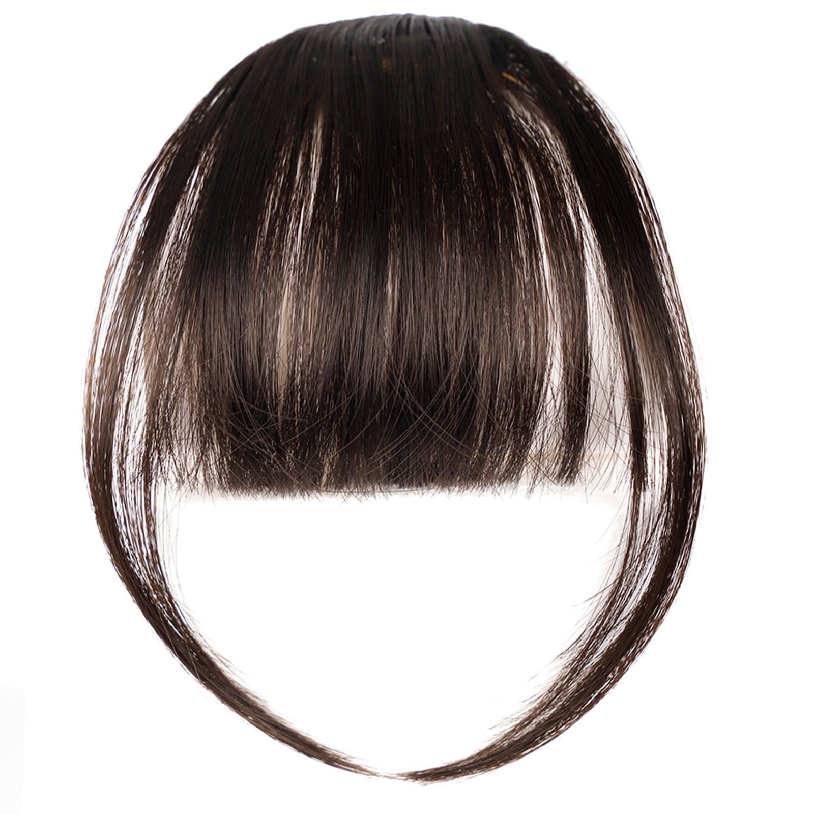 HSMQHJWE Lace Front Middle Part Bangs Clip Bangs Extension French Bangs ...