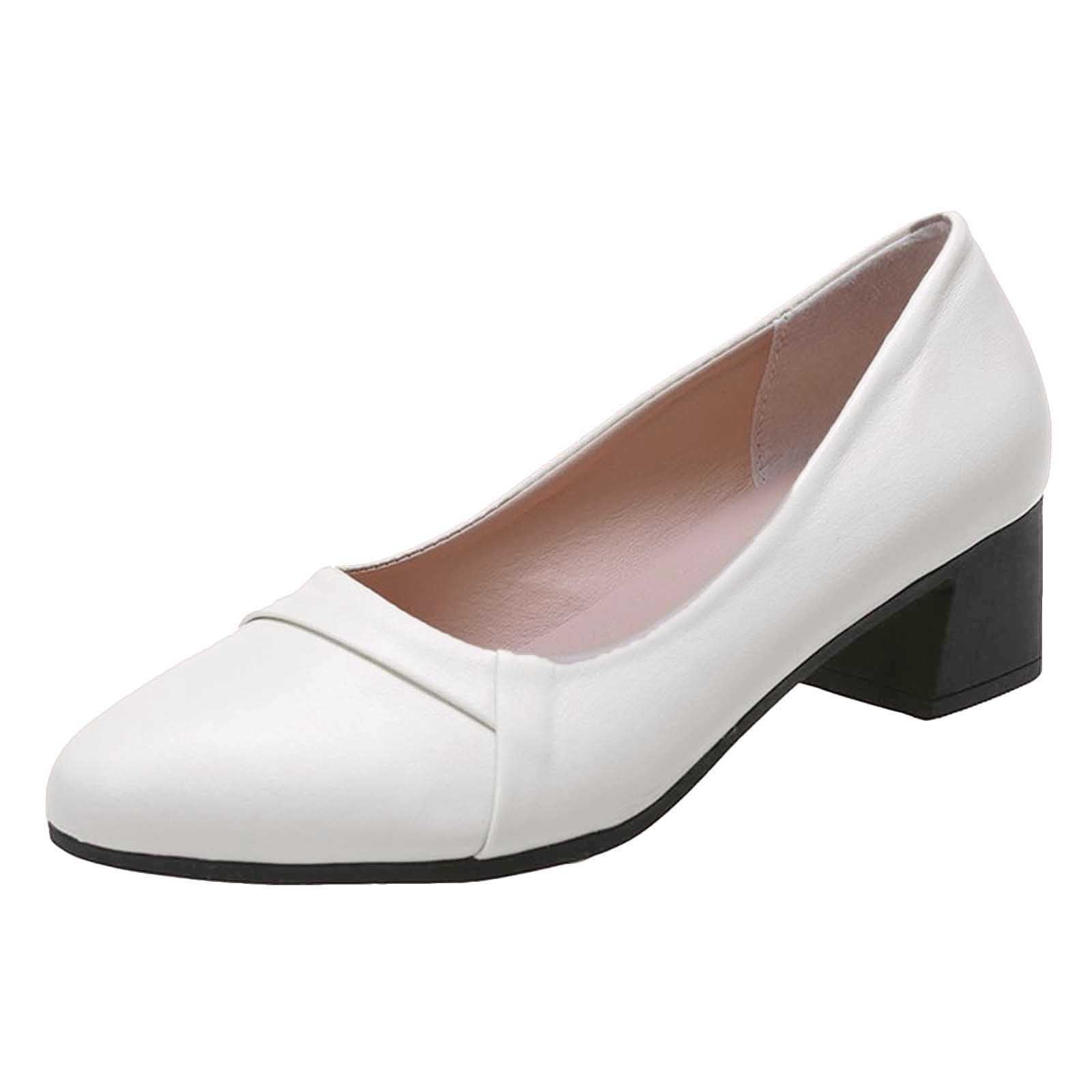 HSMQHJWE Low Heel Pump Shoes Women's Closed Toe Dressy Pump Formal ...